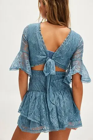 navy blue dress for baby girl Hailee Lace Mini Dress main image 0