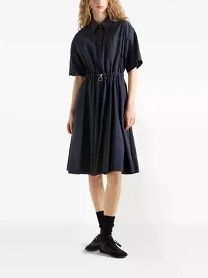 Prada Pongé Short-sleeve Midi Dress