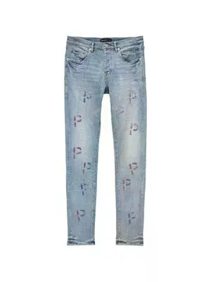 Purple Brand Plaid Jeans For Men