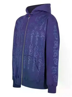 Supreme Ss 22 Washed Navy Zip-up Hoodie - Blue