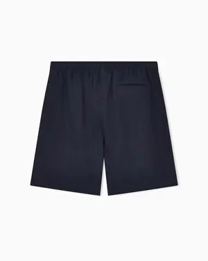 Giorgio Armani Linen Canvas Bermuda Shorts - Blue