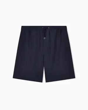Giorgio Armani Linen Canvas Bermuda Shorts - Blue