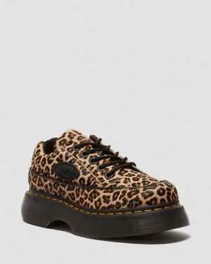 Dr. Martens Buzz 5-eye Leopard Shoes - Tan