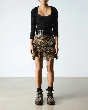 Dr. Martens Buzz 5-eye Leopard Shoes - Tan
