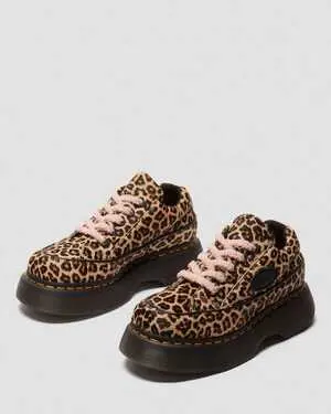 Dr. Martens Buzz 5-eye Leopard Shoes - Tan