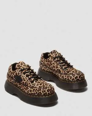 Dr. Martens Buzz 5-eye Leopard Shoes - Tan