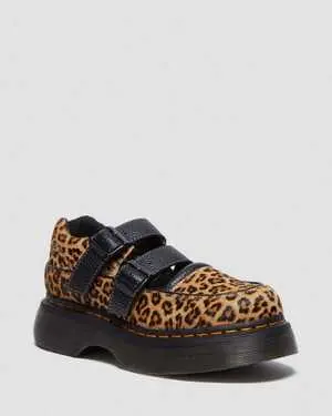 Dr. Martens Buzz Leopard Mary Jane Shoes - Tan