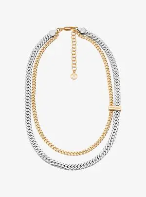 Michael Kors Double Layered Chain Necklace