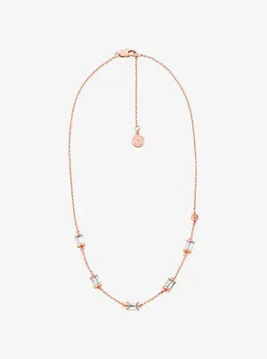 Michael Kors Cubic Zirconia Necklace - Rose Gold