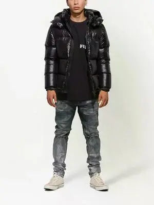 PURPLE BRAND Nylon Snap Off Hood Puffer Jacket
