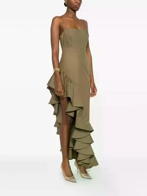 Giuseppe Di Morabito Ruffle-detail Maxi Dress - Green