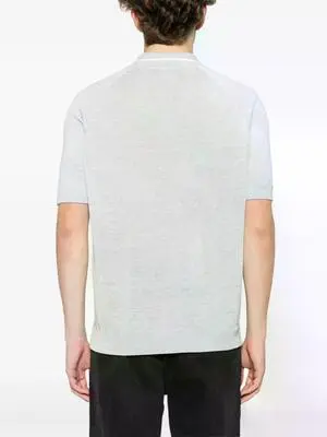 Eleventy Mélange-effect Polo Shirt - Blue