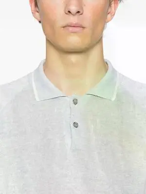 Eleventy Mélange-effect Polo Shirt - Blue