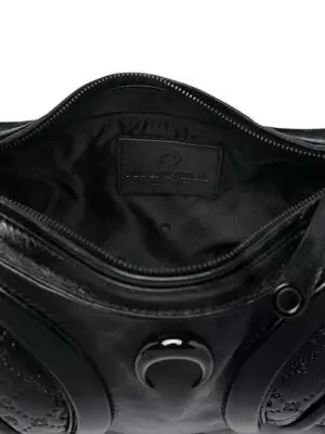 MARINE SERRE Moonogram Embossed Leather Shoulder Bag
