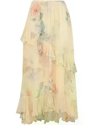 Silk Crepe de Chine Midi Skirts