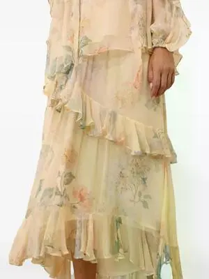 Zimmermann Illuminate Asymmetric Maxi Skirt - Yellow