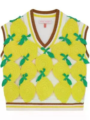 Mira Mikati Crochet-lemon Vest - Yellow
