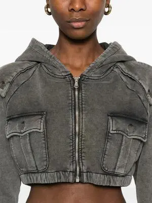 Giuseppe Di Morabito Cropped Zip-up Hoodie