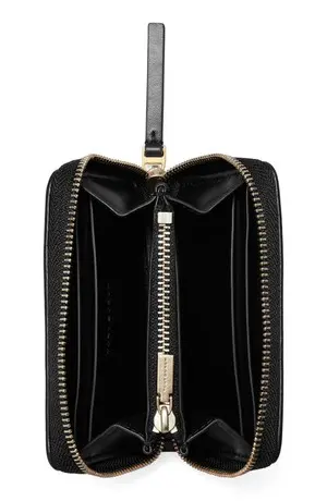 Tory Burch Small Kira Diamond Quilted Leather Zip Wallet - Black
