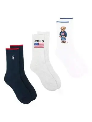 Polo Ralph Lauren Intarsia-logo Socks - White