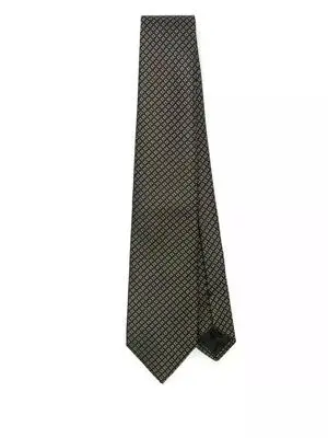 Emporio Armani Patterned-jacquard Neck Tie - Black