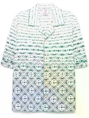 Casablanca Monogram-gradient Towelling Shirt - Neutrals