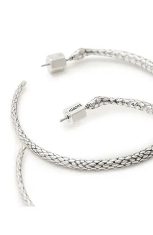ALLSAINTS Serpentine Hoop Earrings - Warm Silver