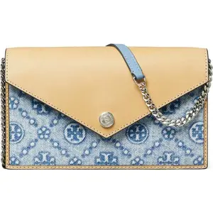 Tory Burch T Monogram Denim Envelope Crossbody Bag