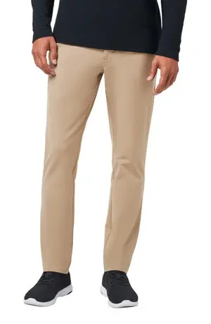 Travis Mathew Legacy Stretchknit Flat Front Chinos - Khaki