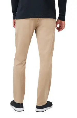 Travis Mathew Legacy Stretchknit Flat Front Chinos - Khaki