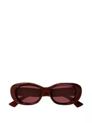Gucci Oval-frame Sunglasses - Red