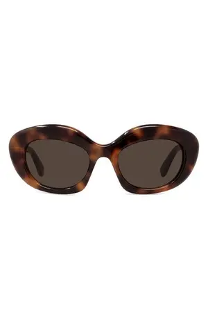 Loewe Curvy 51mm Cat Eye Sunglasses - Dark Havana / Brown