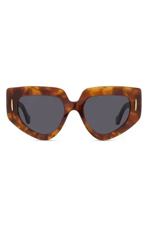 Loewe Anagram 51mm Geometric Sunglasses - Blonde Havana / Blue