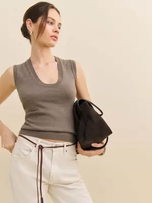 REFORMATION Marta Sweater Tank - Brown