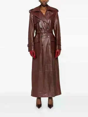Giuseppe Di Morabito Leather Trench Coat - Red