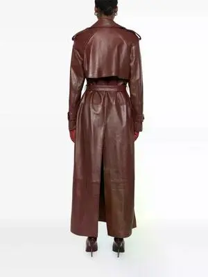 Giuseppe Di Morabito Leather Trench Coat - Red