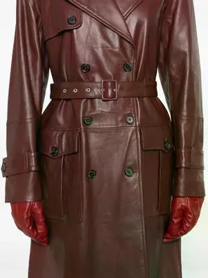 Giuseppe Di Morabito Leather Trench Coat - Red