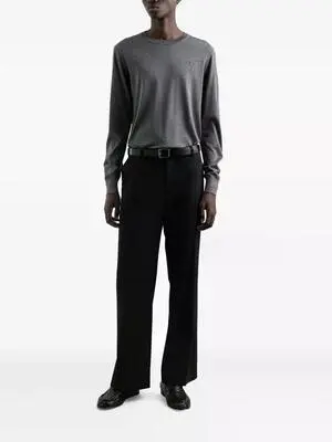 Dolce & Gabbana Logo-embroidered Silk Sweater - Grey