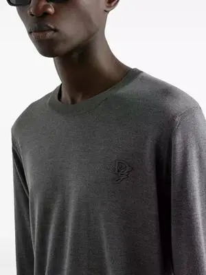 Dolce & Gabbana Logo-embroidered Silk Sweater - Grey