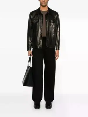 SALVATORE SANTORO Leather Shirt Jacket