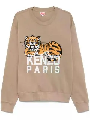 Kenzo Happy Tiger Crewneck Sweatshirt - Brown