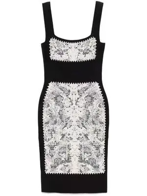 Alexander McQueen Snake Print Knit Dress