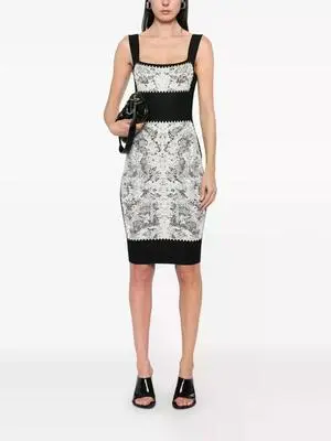 Alexander McQueen Snake Print Knit Dress