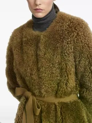 YVES SALOMON Belted Shearling Coat