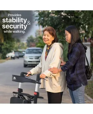 PURSONIC Foldable Wheeled Walker With Adjustable Height
