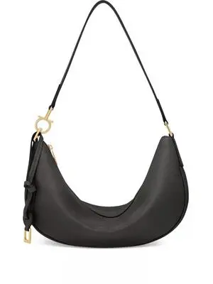 FERRAGAMO Medium Leather Shoulder Bag - Black