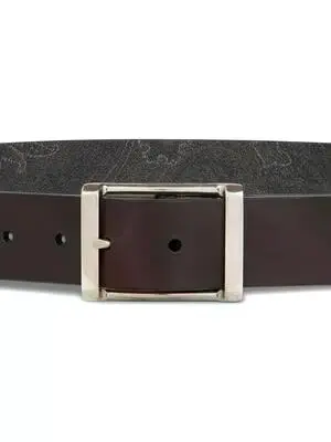 Etro Reversible Leather Belt - Grey