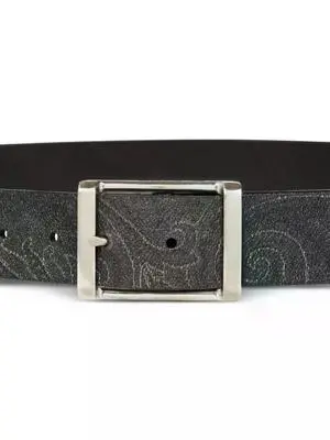 Etro Reversible Leather Belt - Grey