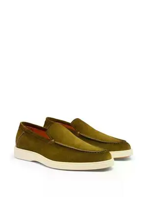 Santoni Suede Loafers - Green