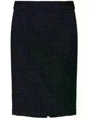 Emporio Armani Tweed Straight Skirt - Blue